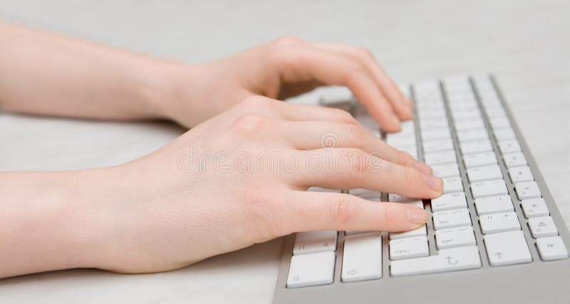 Hand on keyboard stock image. Image of computer, worker - 8366533