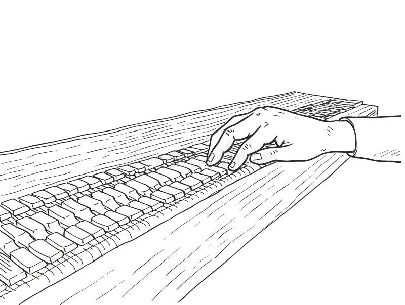A Hand on a Keyboard - Hands Typing on Keyboard Stock Vector ...