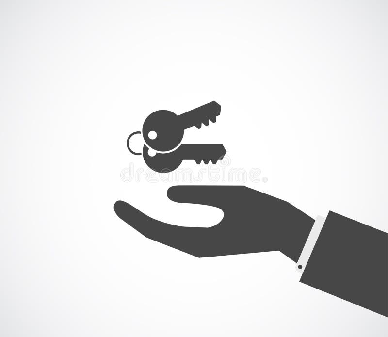 Hand with keys black icon stock vector. Illustration of protect - 200602283