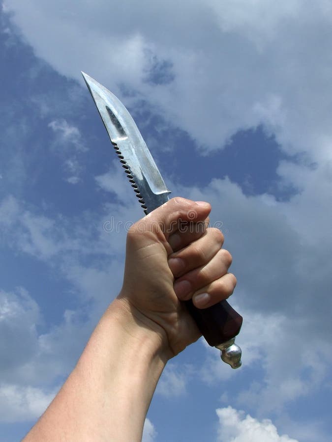 Hand with knife stock photo. Image of agressive, weapon - 2590968