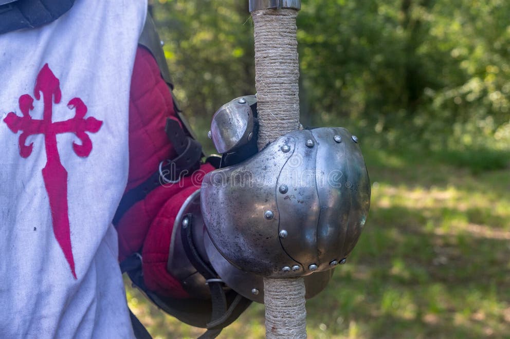 Hand a Knight in Armor Keeps Weapons Day Stock Photo - Image of black ...