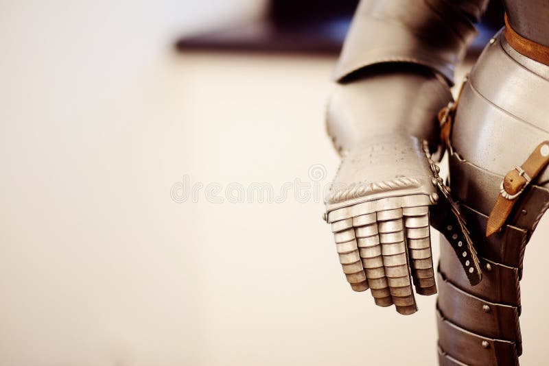 Hand of a Knight and the Excalibur Sword in the Stone Stock Photo ...