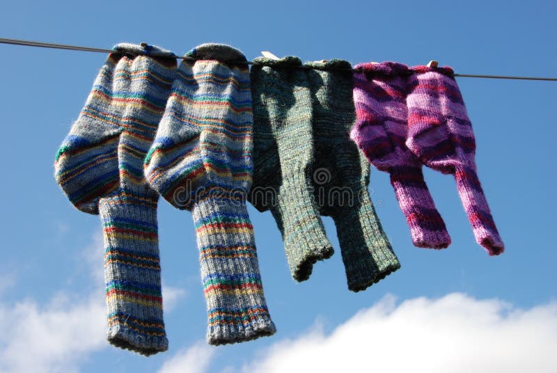 Knitted Socks Washing Line Stock Photos - Free & Royalty-Free Stock ...
