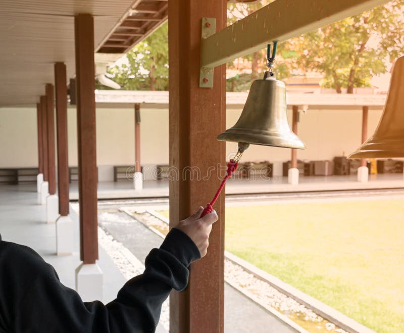 The Hand that is Knocking the Bell Stock Photo - Image of architecture ...