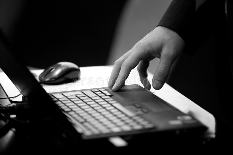 Hand on laptop stock photo. Image of action, laptop, notebook - 14198588