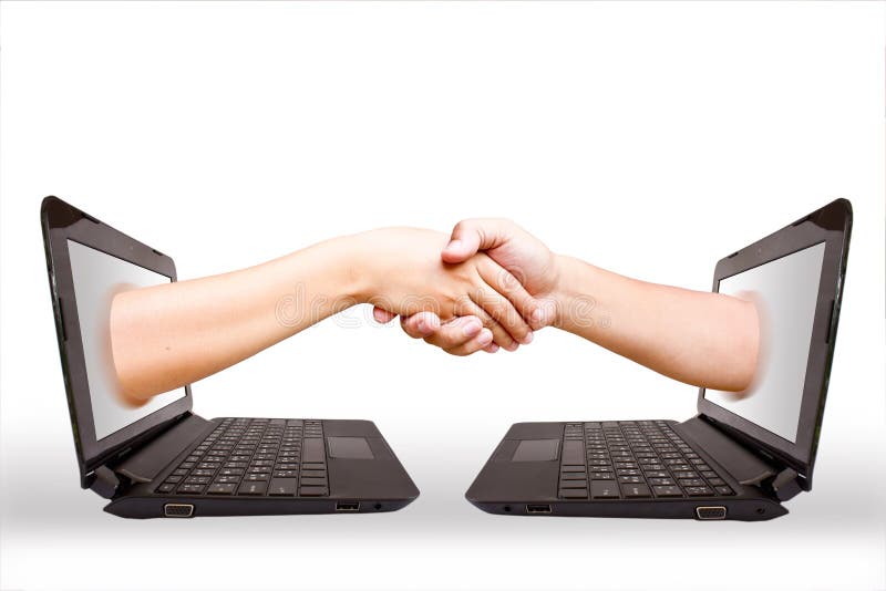 Computer Internet Business Handshake Stock Image - Image of buying ...