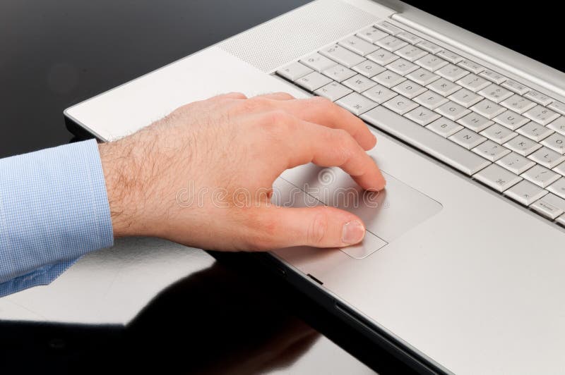 Hand on laptop stock image. Image of hardware, male, note - 22541447