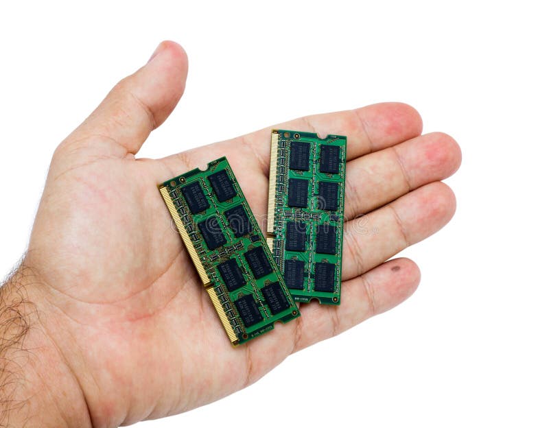 Hand with Laptop Memory Modules Stock Image - Image of gold, data: 22120775