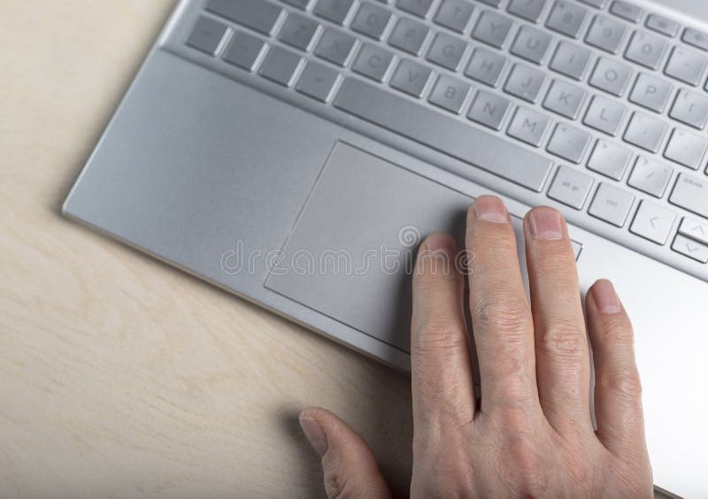 Hand on Laptop Touchpad, Tapping and Scrolling with Fingers Closeup ... Hand on Laptop Touchpad, Tapping and Scrolling with Fingers Closeup ...