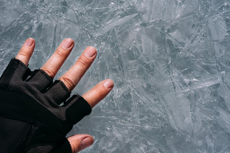 Hand lay on ice. stock image. Image of island, beautiful - 70178417