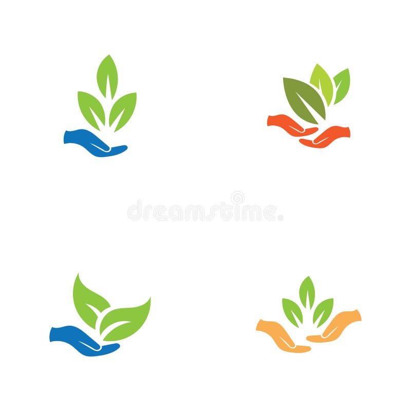Hand leaf stock vector. Illustration of health, recycle - 222816596