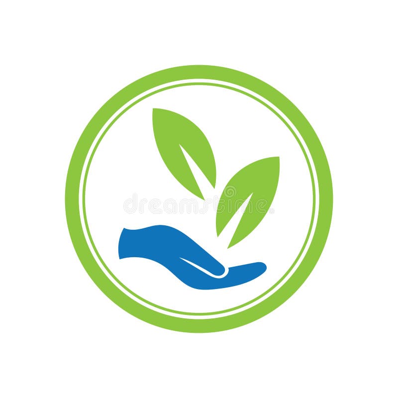 Hand and Leaf Logo Vector Illustration Design Template Stock Vector ...
