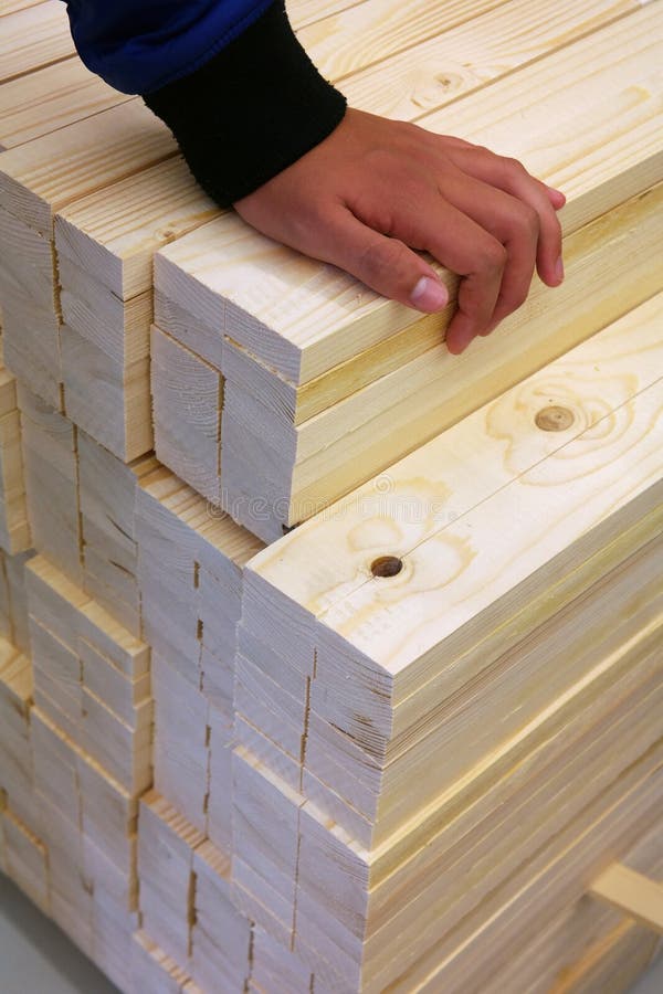 Hand Leans on a Pile of Lumber Stock Image - Image of front, floor ...