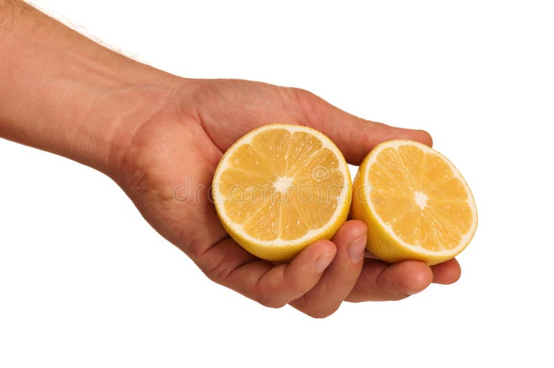 Hand with Lemon stock image. Image of squeeze, fruits - 12867023