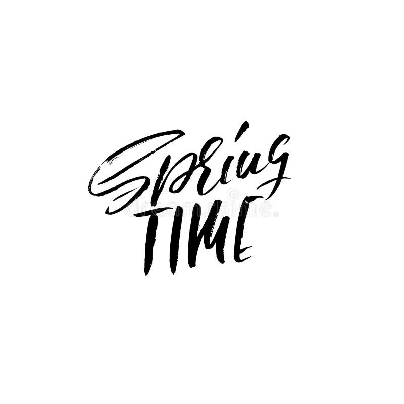 Hand Lettered Style Spring Design on a White Background. Spring Time ...