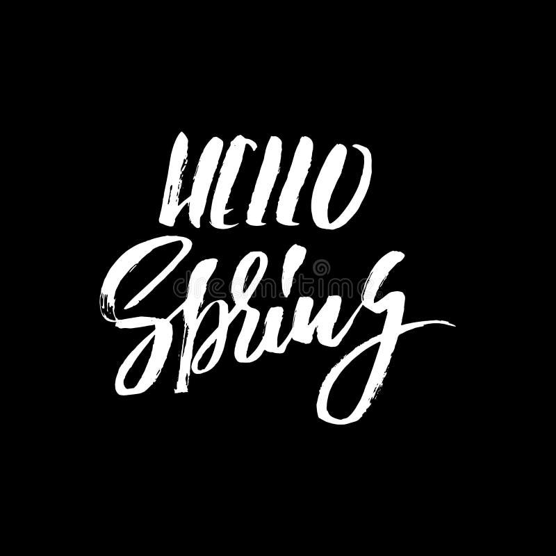 Hand Lettered Style Spring Design on a White Background. Welcome Spring ...