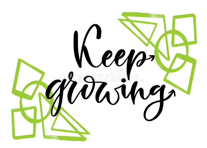 Hand Lettered Text. Keep Growing. Creative Poster Design Stock Vector ...