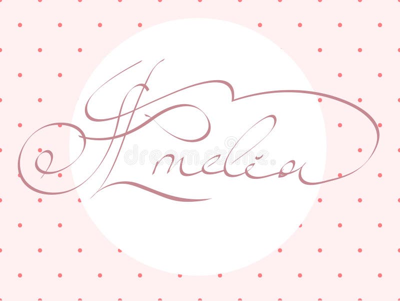 Amelia Name Text Word With Love Heart Hand Written For Logo Typography ...
