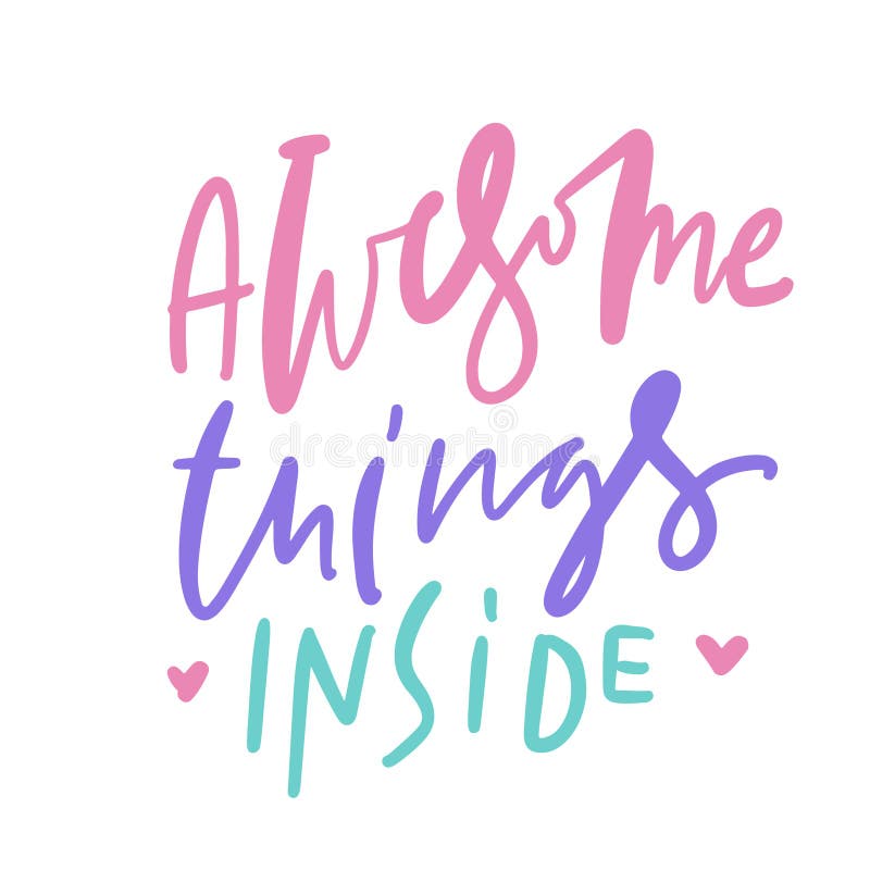 Awesome Things Inside. Hand Lettering Sign for Business Packaging Stock ...