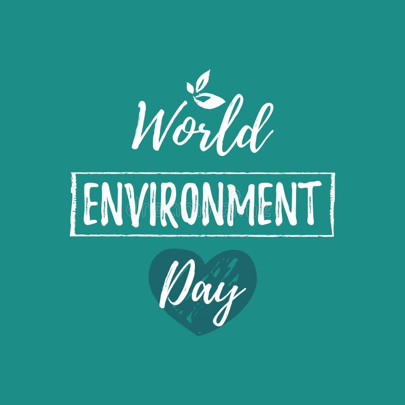 World Environment Day Vector Card on Floral Pattern Background. Hand ...