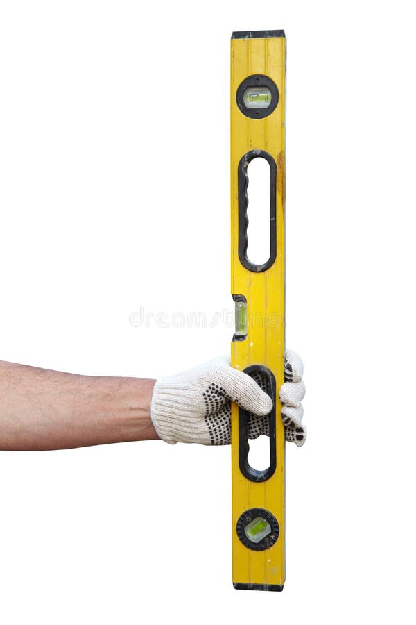 Hand with level stock photo. Image of craftsperson, house - 112989336