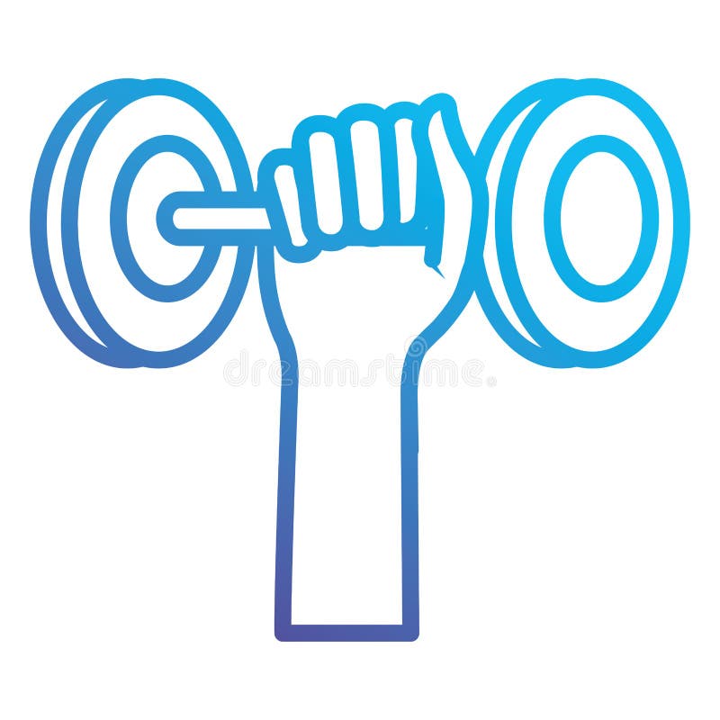 Hand lifting dumbell icon stock illustration. Illustration of sport ...