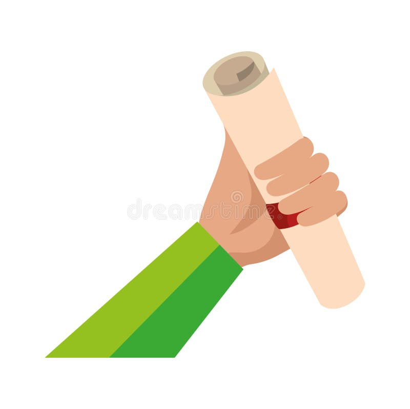 Hand Lifting Graduation Certificate Roll Stock Vector - Illustration of ...