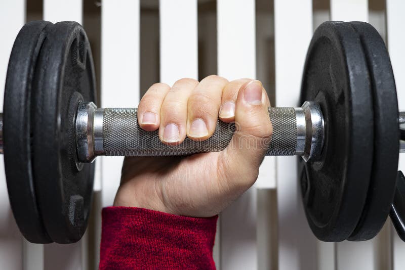 Hand Lifting a Heavy Dumbbell Stock Image - Image of concept, sport ...