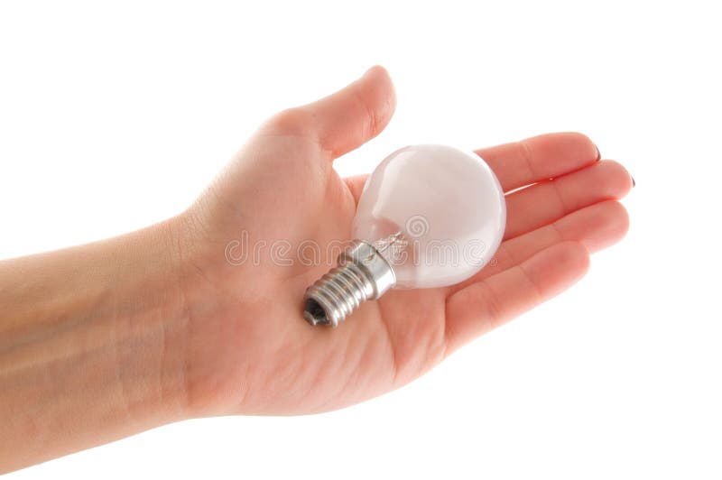 Hand with light bulb stock image. Image of palm, creative - 22405797