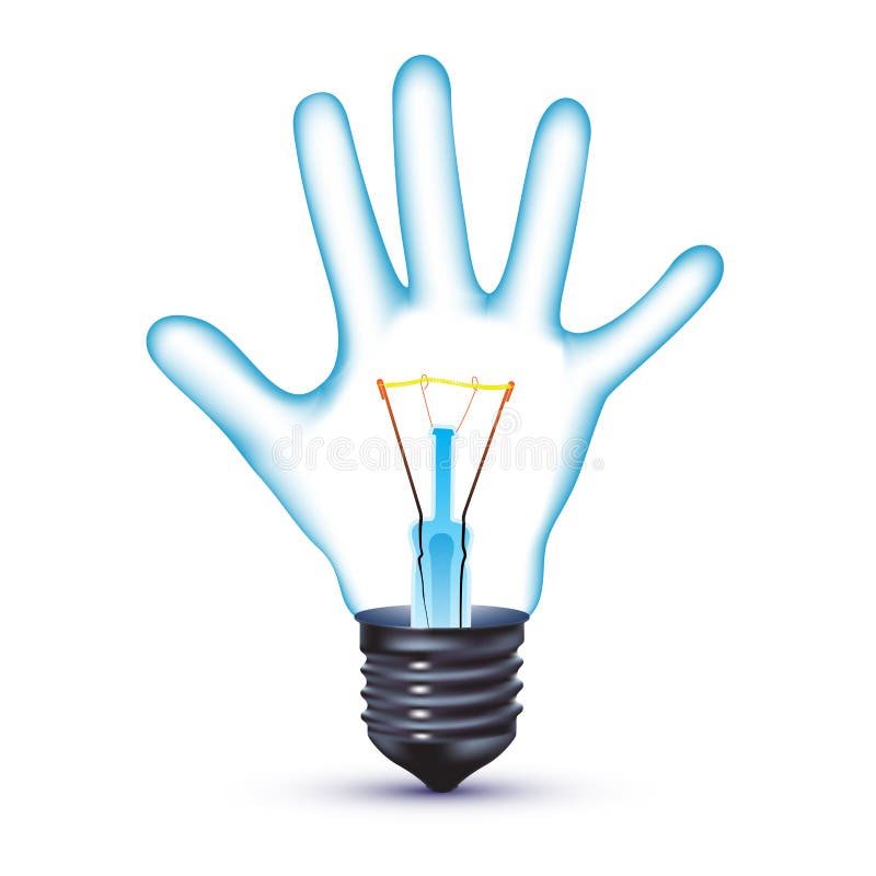 Ok hand lamp bulb stock photo. Image of electricity, hand - 8325198
