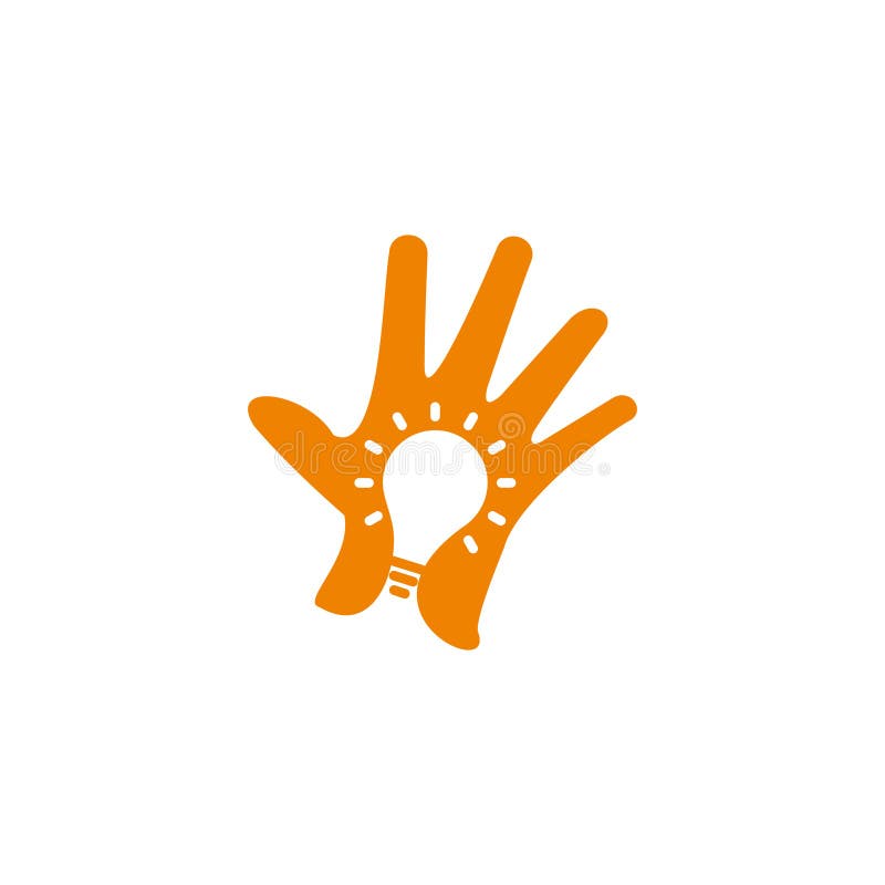 Hand Light Bulb Creative Idea Symbol Vector Stock Vector - Illustration ...