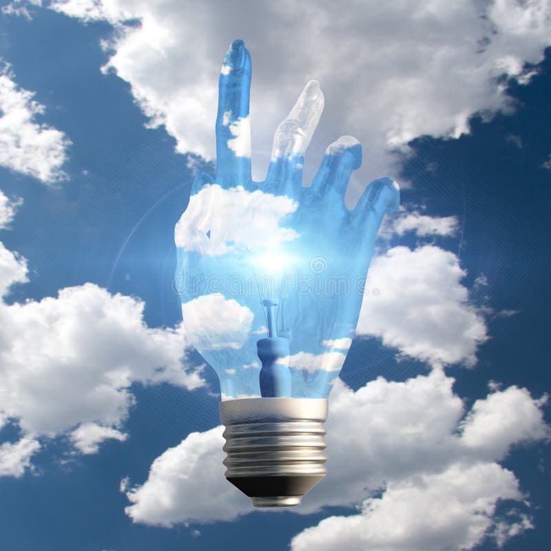 Hand light bulb stock illustration. Illustration of lights - 31280292