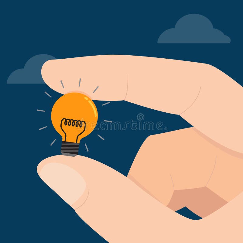 Hand light bulb stock vector. Illustration of idea, hand - 51101639