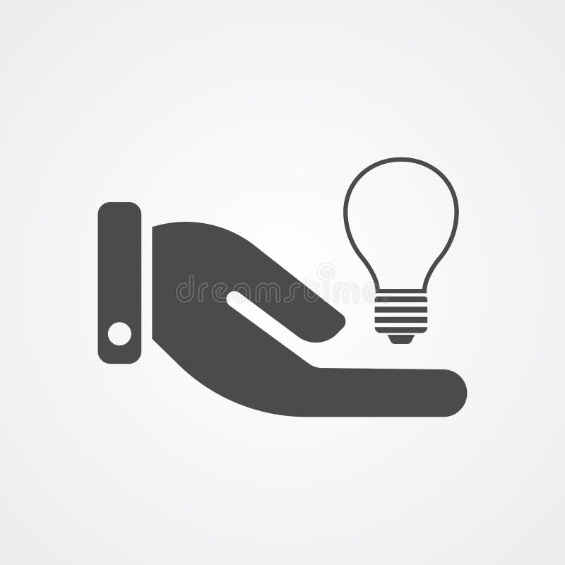 Hand with Light Bulb Vector Icon Sign Symbol Stock Vector ...