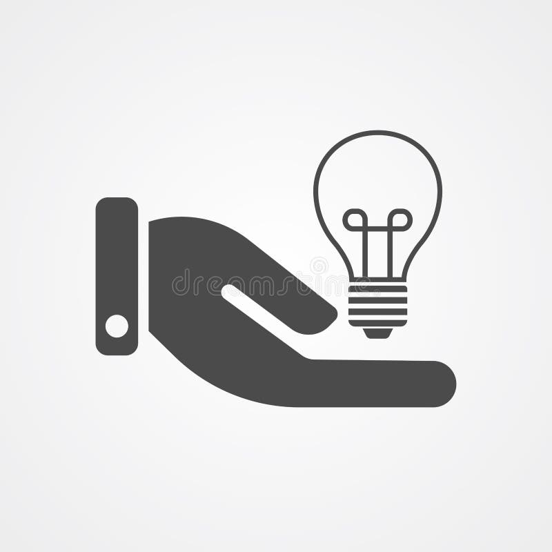 Hand with Light Bulb Vector Icon Sign Symbol Stock Vector ...