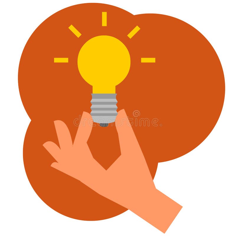 Hand with light bulb stock vector. Illustration of concept - 60265190