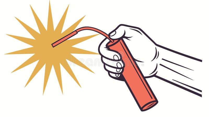 Hand Lighting a Stick of Dynamite, a Dangerous Concept, Vector Design ...