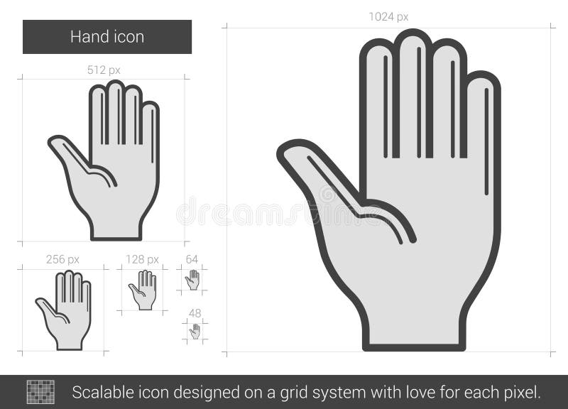 Hand line icon. stock vector. Illustration of background - 100292598