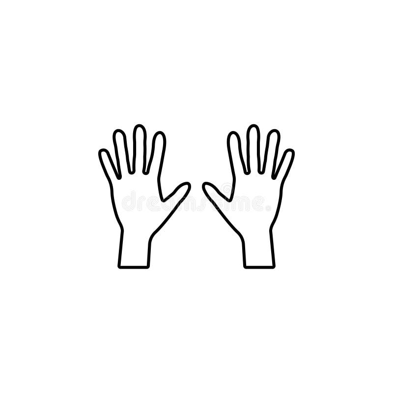Hand Line Icon Vector Symbol Stock Illustration - Illustration of ...