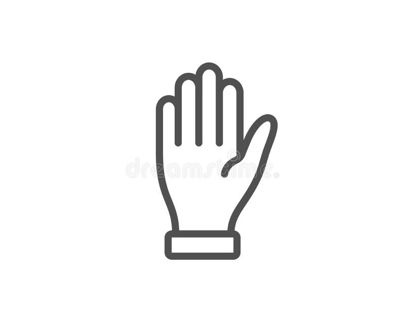 Hand Line Icon. Wave Palm Sign. Vector Stock Vector - Illustration of ...