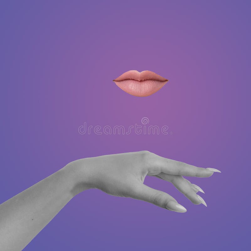 Hand and lips stock image. Image of beautiful, modern - 182913215