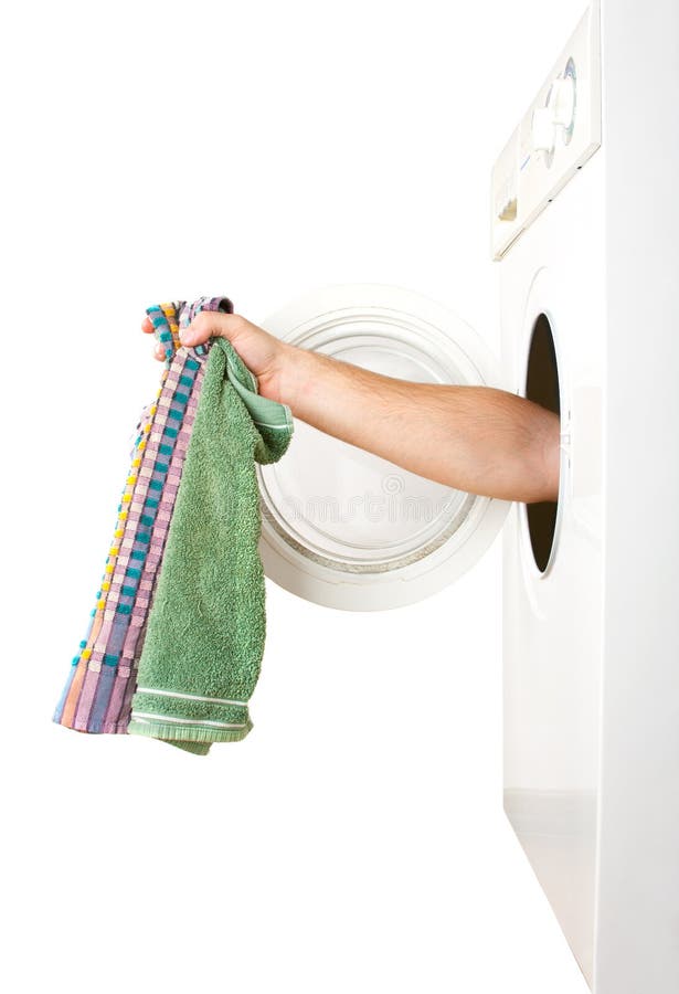 Hand Loading Washing Machine Stock Image - Image of professional ...