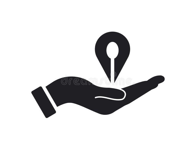 Hand Location Logo Design. Location Logo with Hand Concept Vector Stock ...