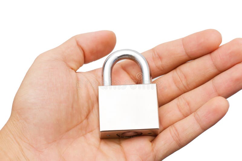 Hand and lock stock photo. Image of network, screen, granted - 44492656