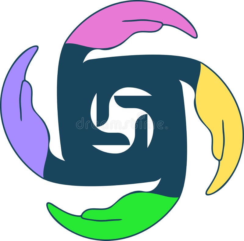 Hand logo stock vector. Illustration of flower, deals - 24013455