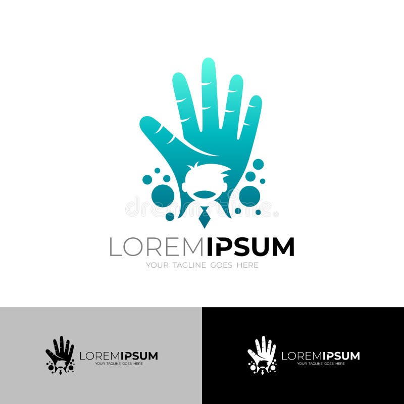 Hand Logo and Children Design Template, People Care Logos Stock Vector ...