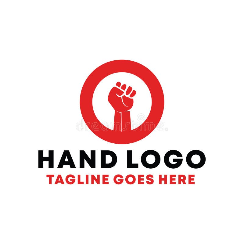 Hand Logo Design Vector Motivation Emblem Stock Vector - Illustration ...
