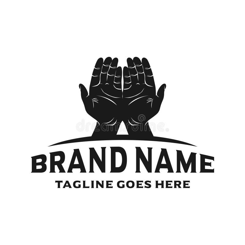 Hand logo design stock illustration. Illustration of flat - 153342424