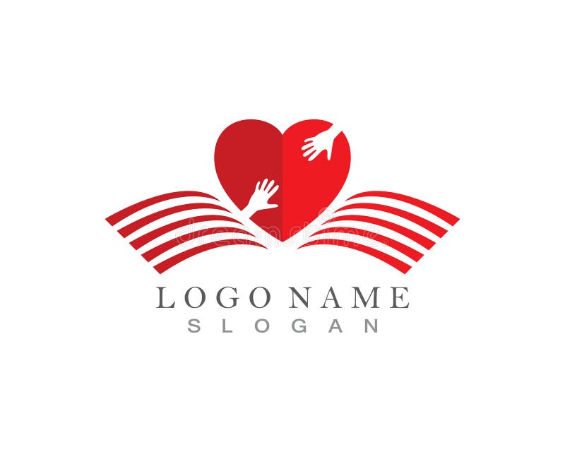 Hand and Love Logo Design Icon Template. Stock Vector - Illustration of ...
