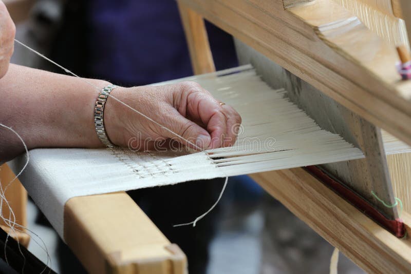 Hand loom weaver s hands stock image. Image of fiber - 34405411